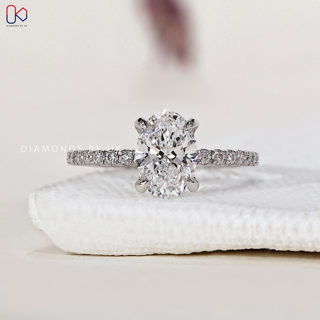Real Oval Lab Grown Diamond Engagement Ring Oval Lab Diamond ...