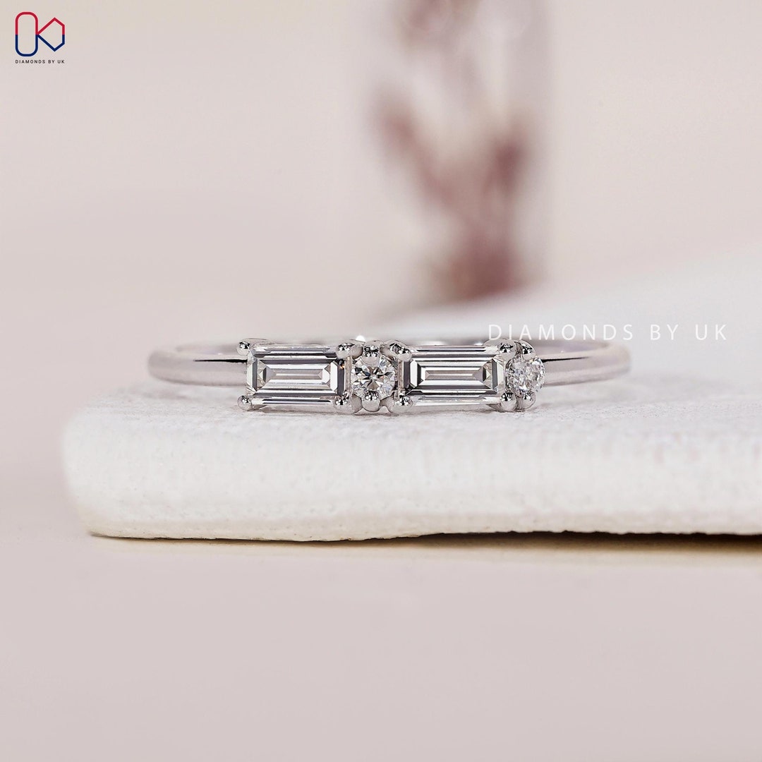 Diamond Morse Code Ring Diamond Wedding Band 4 Diamond Anniversary Gift ...