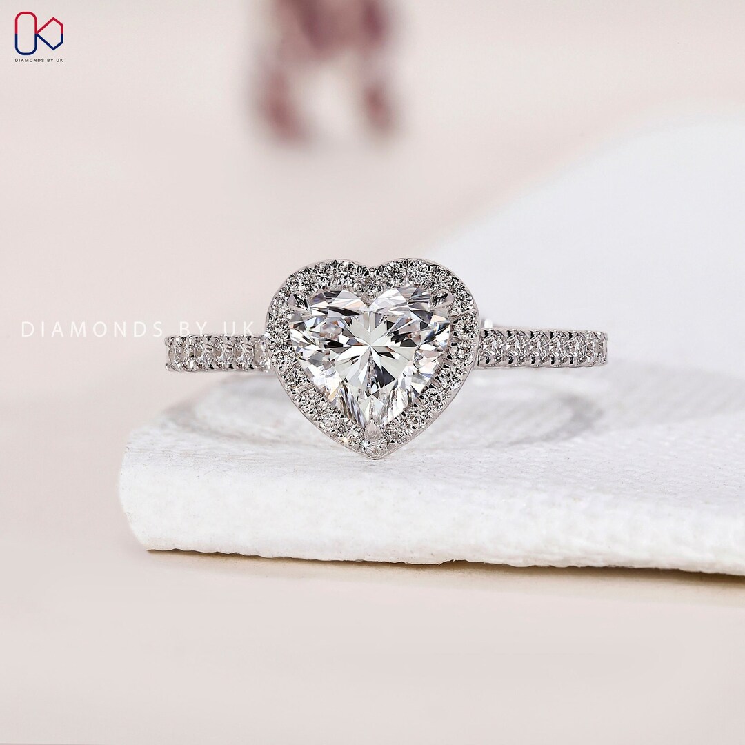 Heart Shape Diamond Engagement Ring Heart Diamond Proposal Ring IGI ...