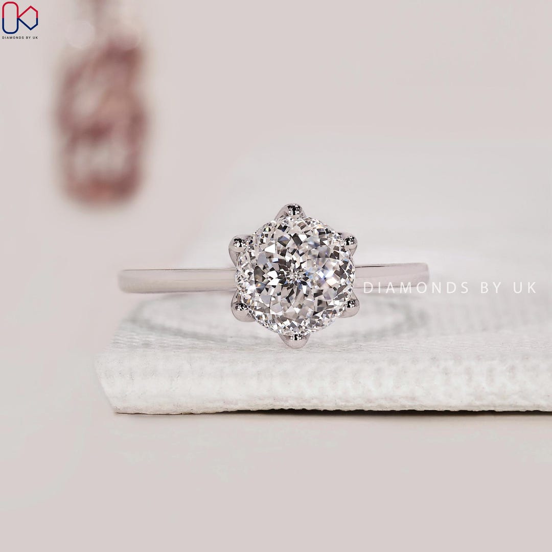 Portuguese Cut Diamond Ring Portuguese Cut Diamond Solitaire Engagement ...