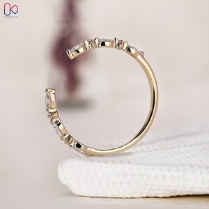 Real Lab Diamond Open Cuff Wedding Ring Thin Open Gap Stacking Ring ...
