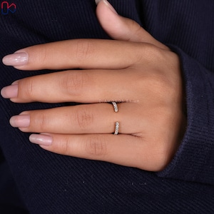 Open Wedding Ring for Engagement Ring Lab Grown Diamond Ring Stackable Open Gap Ring for Main ...