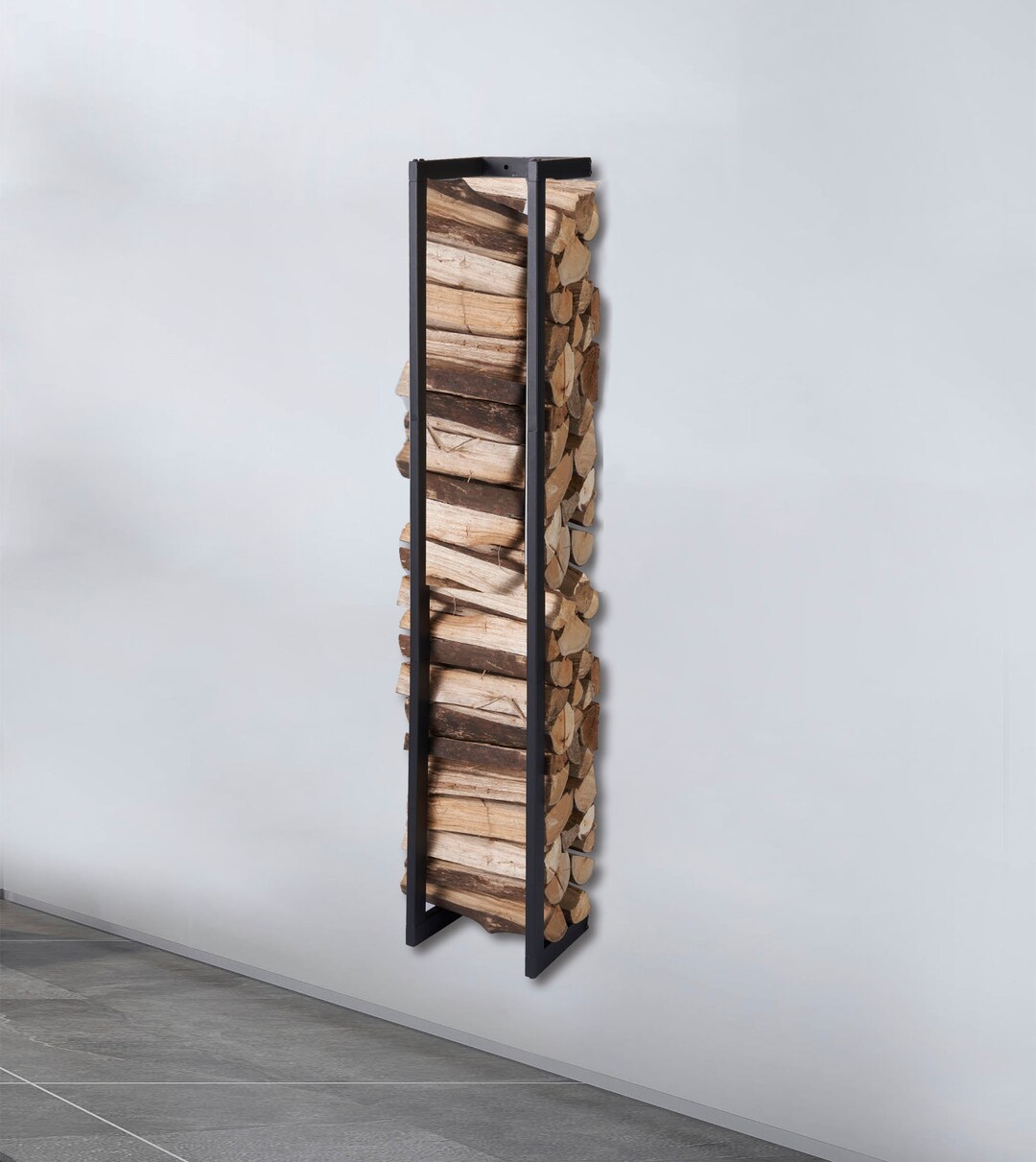 Firewood Rack Wall Model 25x25x148cm 10x10x58 Carrying Bag Firewood ...
