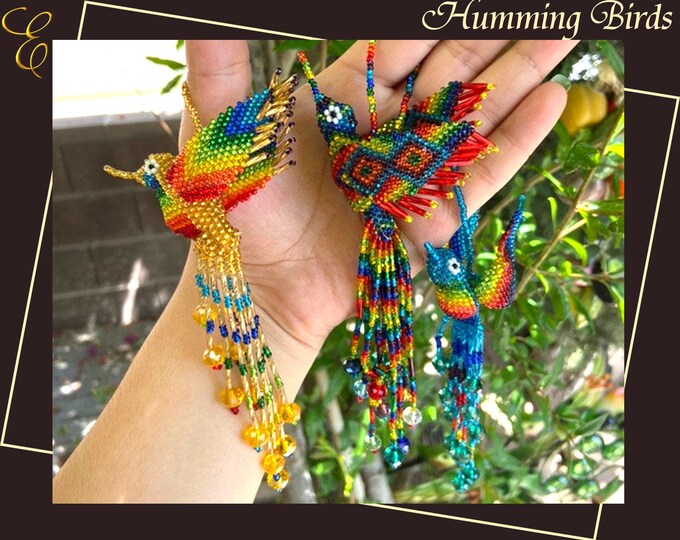 Beaded Humming Bird /humming Bird Ornament Hand Beaded / Hummingbird ...