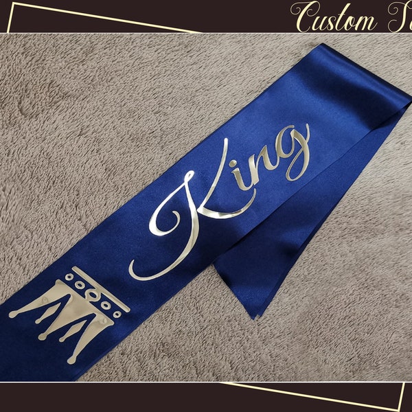 King and Queen Sashes - Etsy
