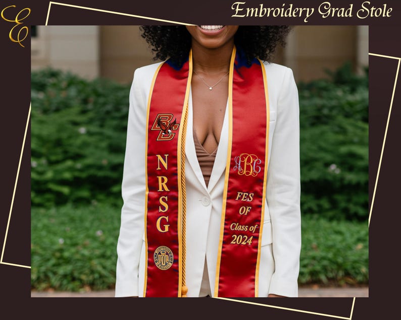 Personalized Embroidery Graduation Stole Custom Embroidery Stole Custom ...
