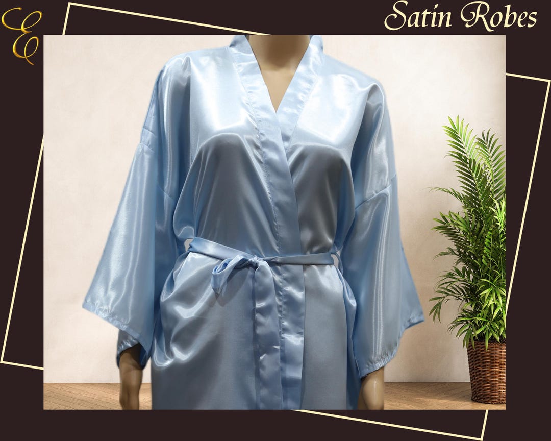 Bridal Blank Satin Robes Plain Satin Robes Robes Set Wedding Robes Set ...