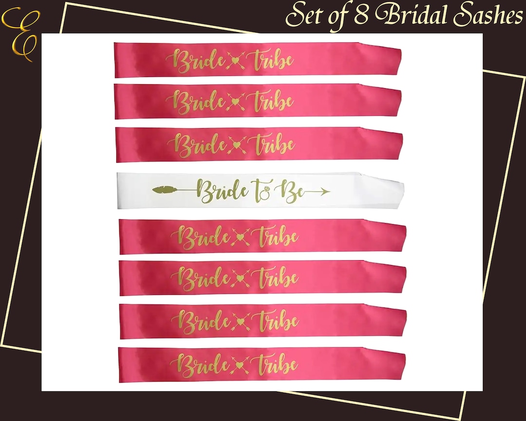 Set of 8 Bridal Sashes Customized Set of Sash Personalized Your Text ...