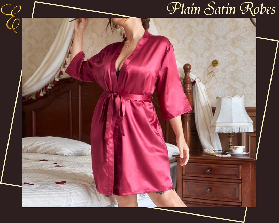Bridal Blank Satin Robes Plain Satin Robes Robes Set Wedding Robes Set ...