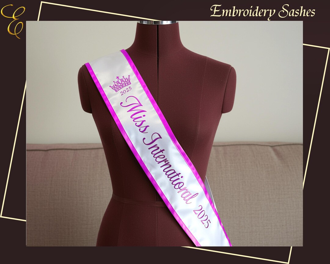 Custom Embroidered Pageant Sash | Event Party Sash | Personalized Sash ...