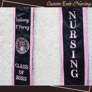 Personalized Nursing Graduation Stoles Nursing Sash Custom Embroidery ...