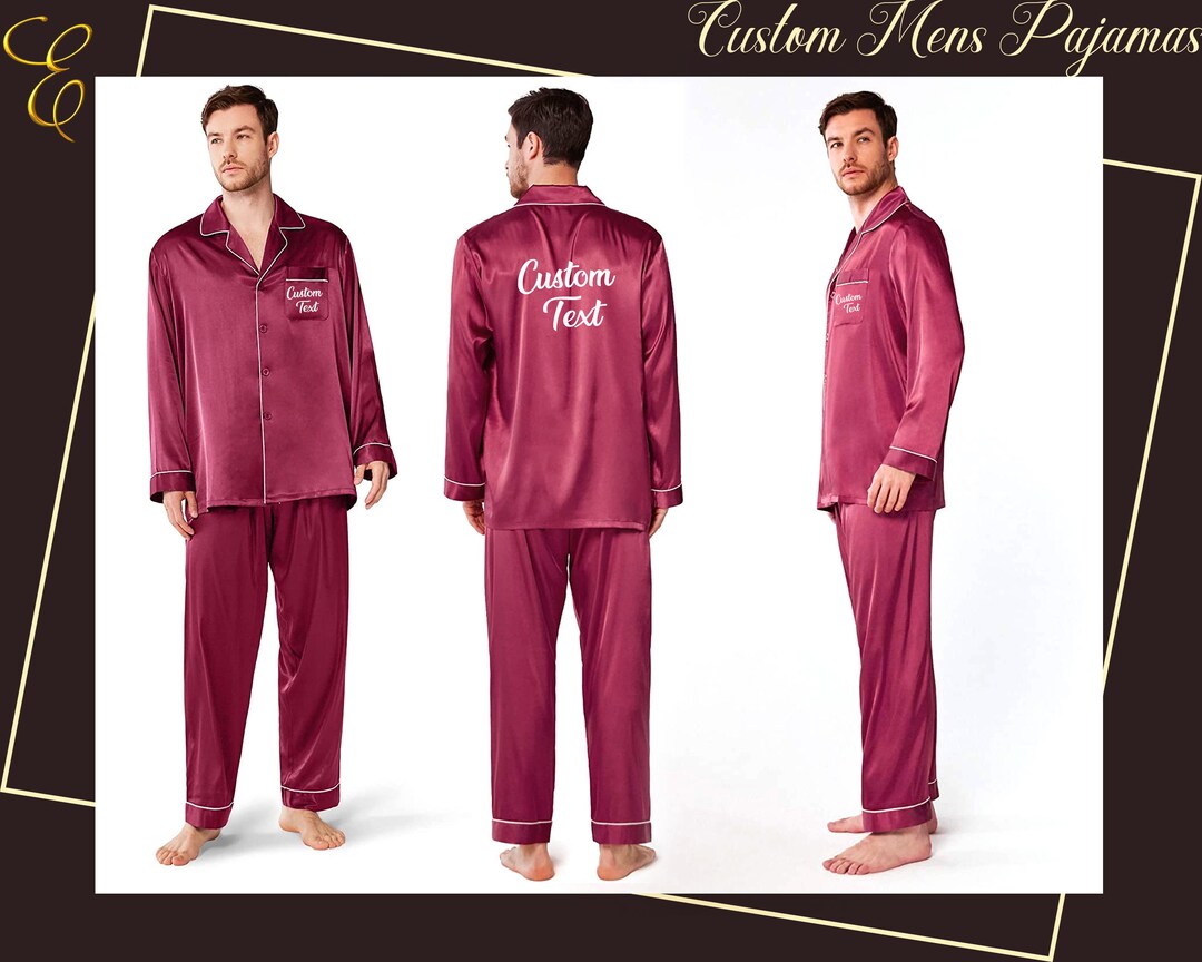 Mens Personalised Satin Pyjamas Gift for Boyfriend, Personalized Gift ...