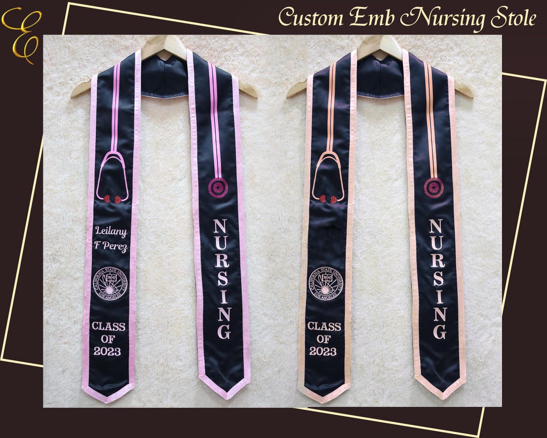 Personalized Nursing Graduation Stoles Nursing Sash Custom Embroidery ...