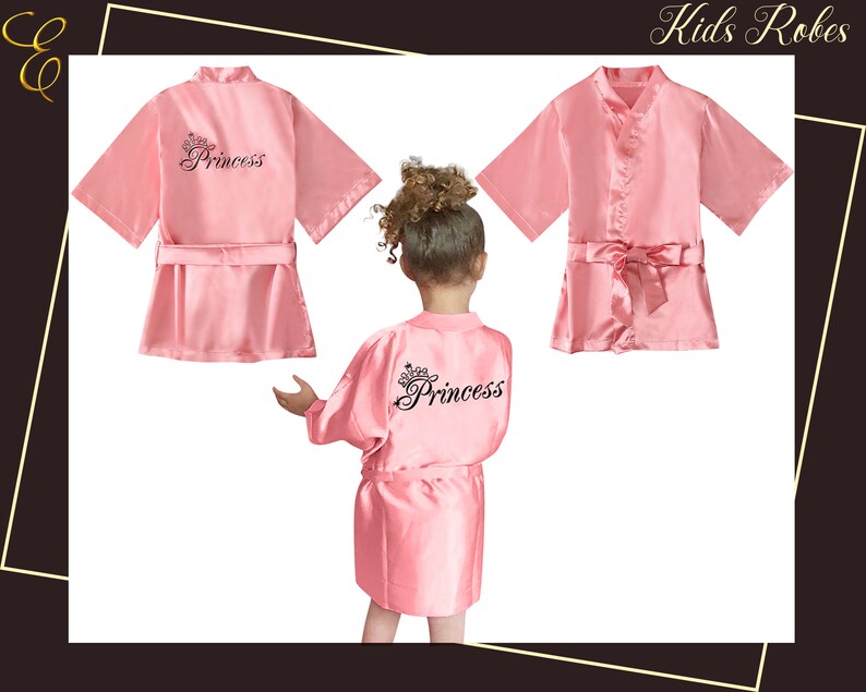 Kids Robes Flower Girl Robes Satin Robes Personalized Robes - Etsy