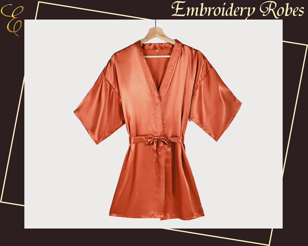 Bridesmaids Robes Set Custom Bride Robe Burnt Orange Bridesmaid Robes ...
