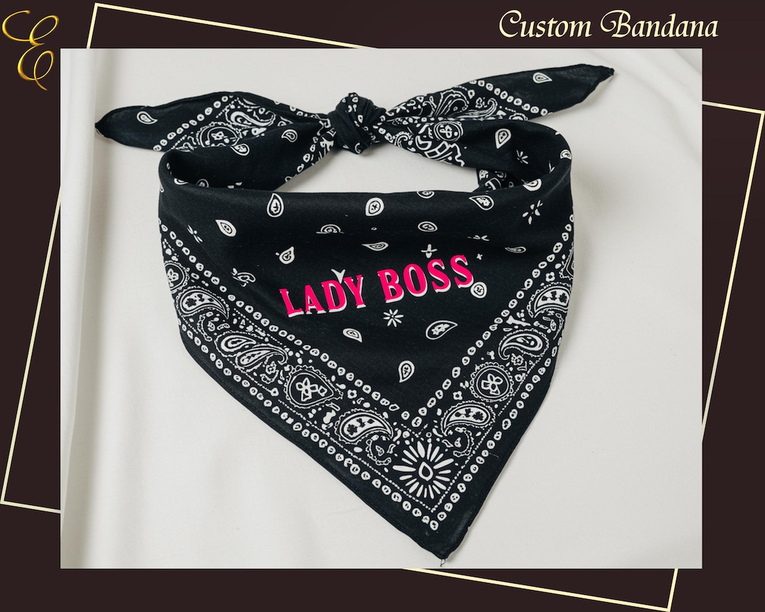 Custom Text Bandana, Personalized Paisley Bandana, Cotton Name Bandana ...