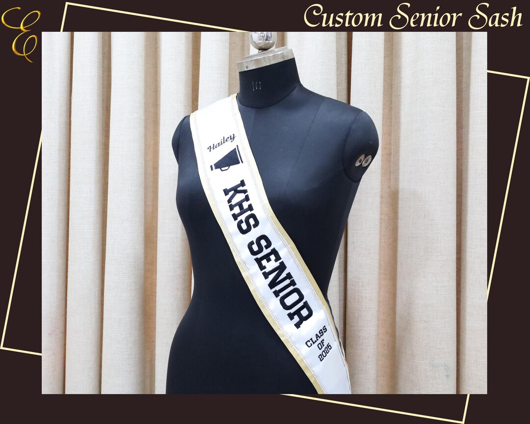 Embroidered Senior Sash - Senior Night Sash - Custom Grad Gift ...