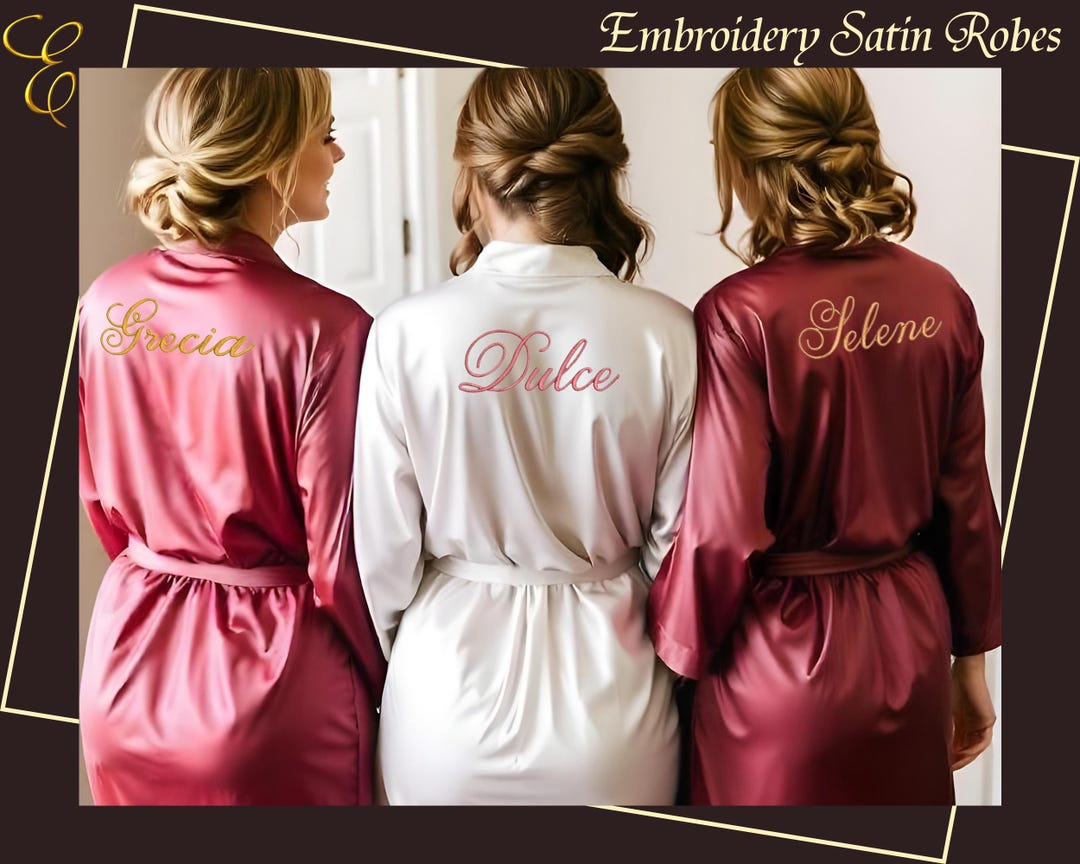 Personalized Robe | Embroidered Satin Robes | Bridesmaid Gifts | Bridal ...