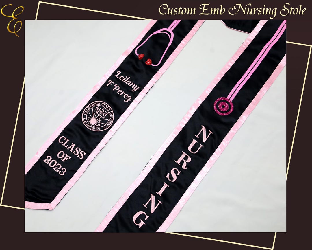 Personalized Nursing Graduation Stoles Nursing Sash Custom Embroidery ...