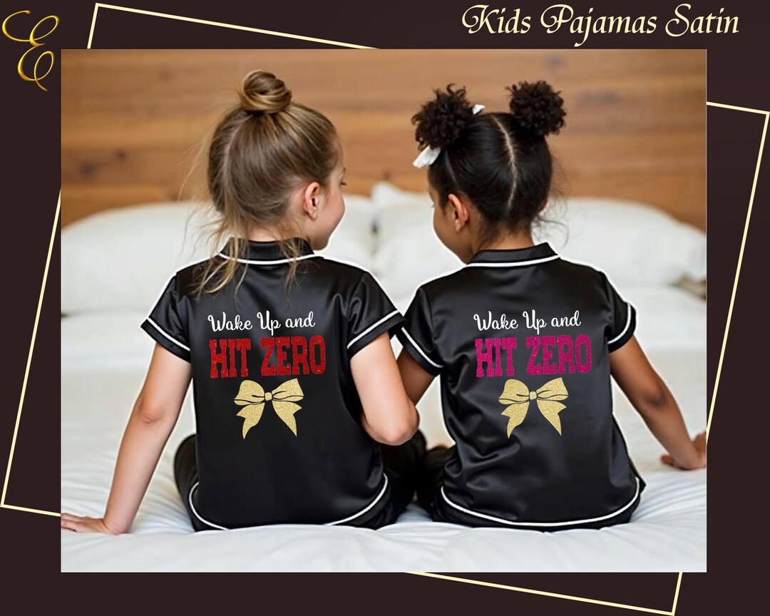Kids Wake up & Hit Zero Pajama Set Cheer Team Pajama Sets Custom Pjs ...