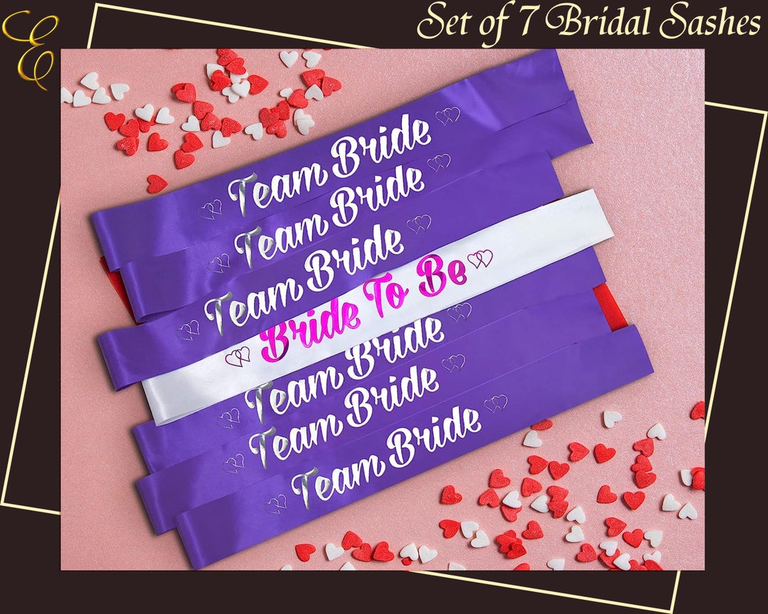 Set of 7 Sashes Bridesmaid Sash Customized Birthday Party Satin Sash ...