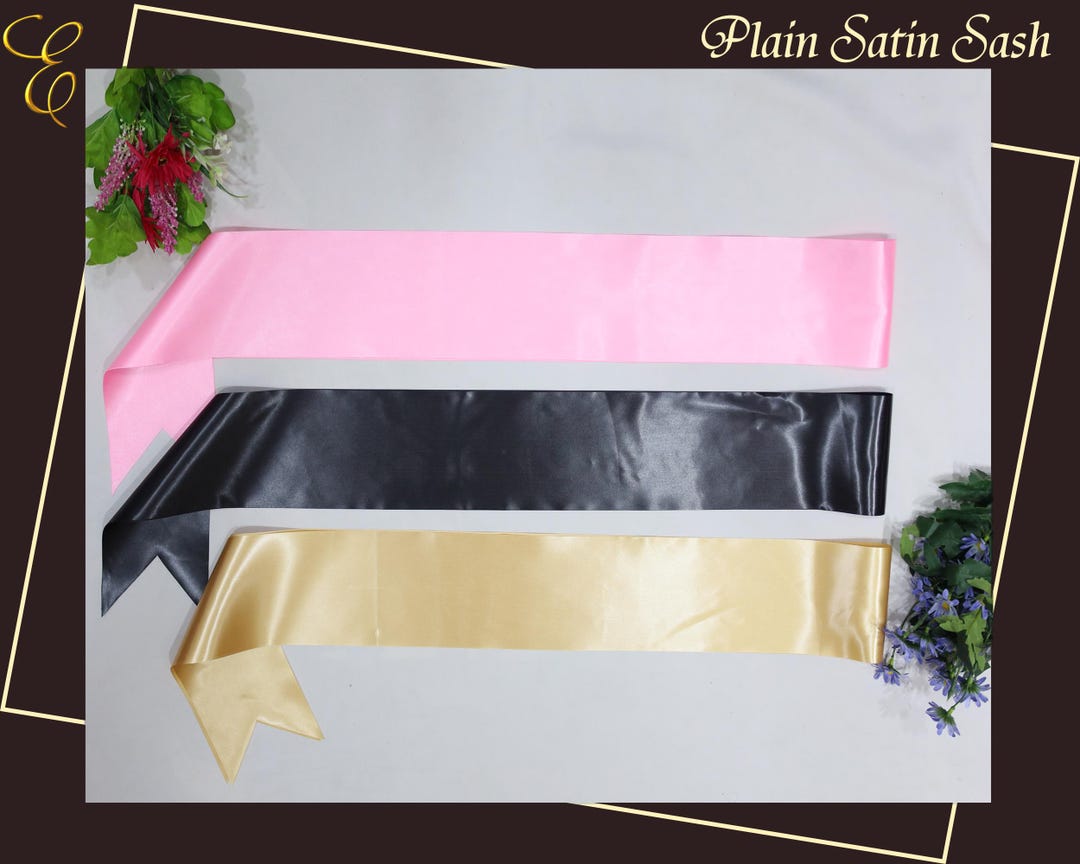 Satin Sash Plain Blank Sashes Pack of Plain Sash Blank Sash Ribbon ...