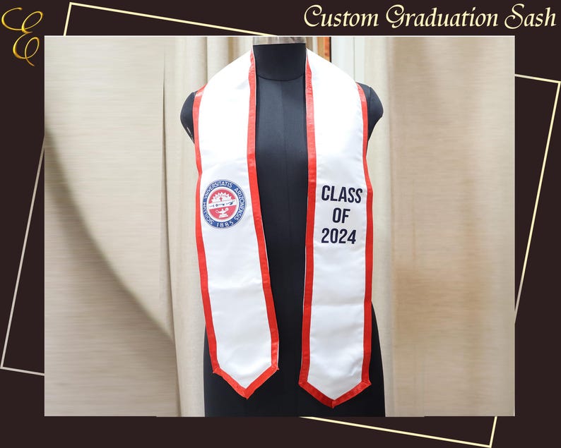 Graduation Stole Sash - University Stole - Your Custom Logo Graduation ...