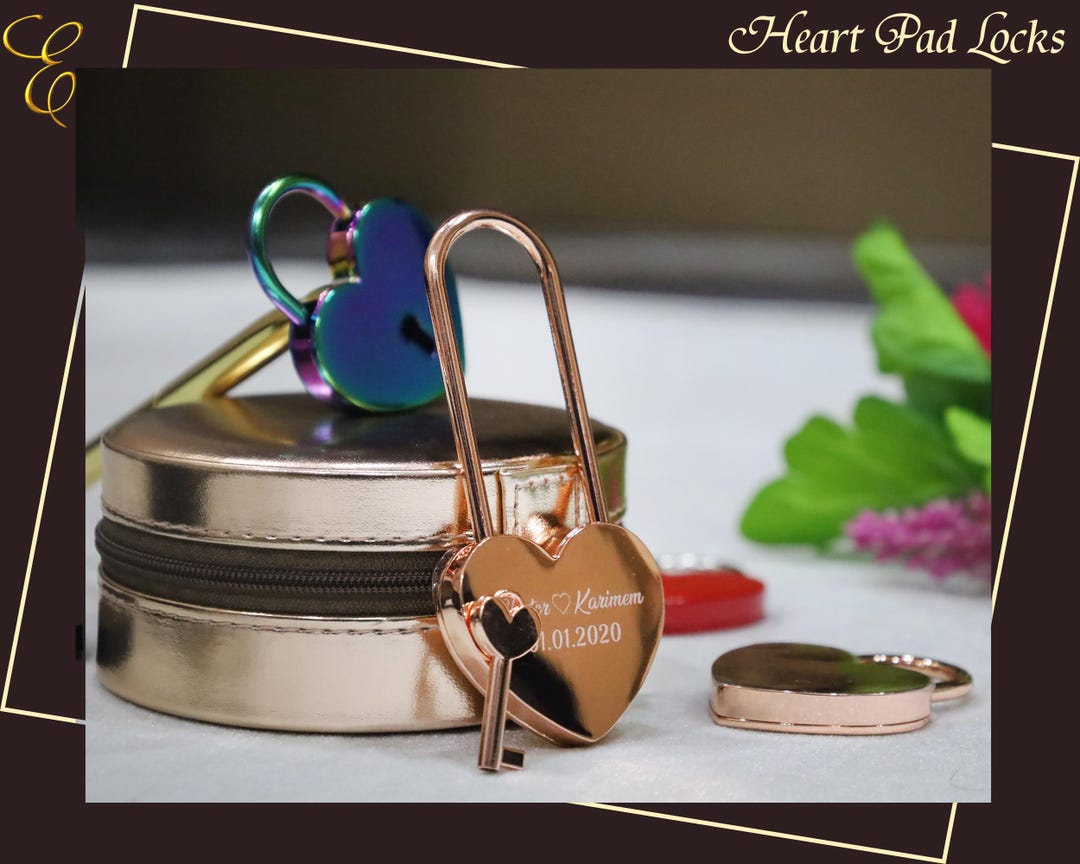 Heart Shaped Lock & Key, Love Lock, Engraved Lock, Padlock With Key ...