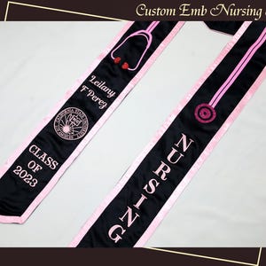 Personalized Nursing Graduation Stoles Nursing Sash Custom Embroidery ...