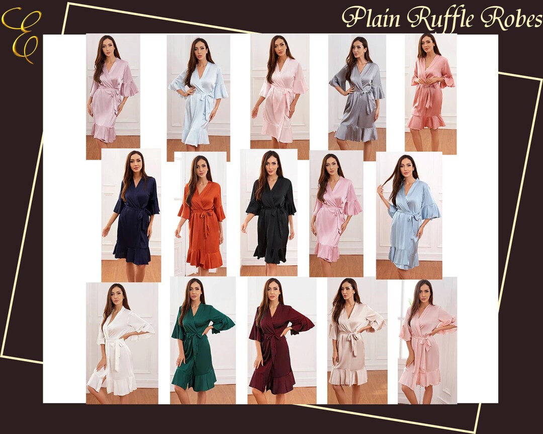 Plain Ruffled Bridesmaid Robes for Bridal Party Plain Robes - Etsy