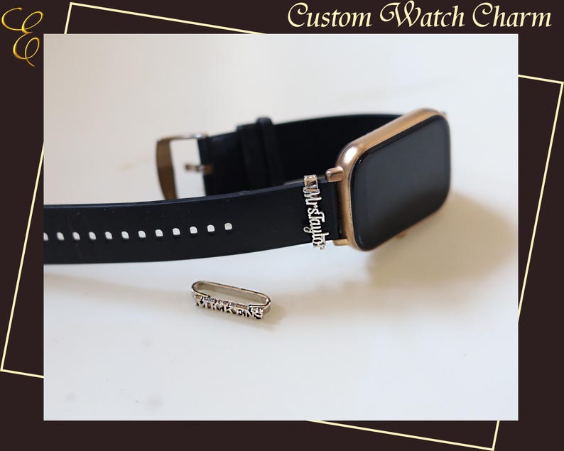 Custom Name Watch Charm - Watch Band Charm - Sterling Silver Watch ...
