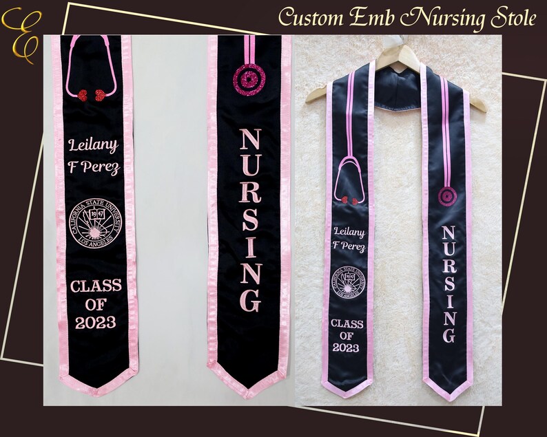 Personalized Nursing Graduation Stoles Nursing Sash Custom Embroidery ...