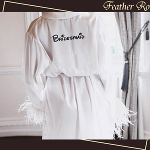 Custom Burnt Orange Robe With Feather Bachelorette Party Robes for ...