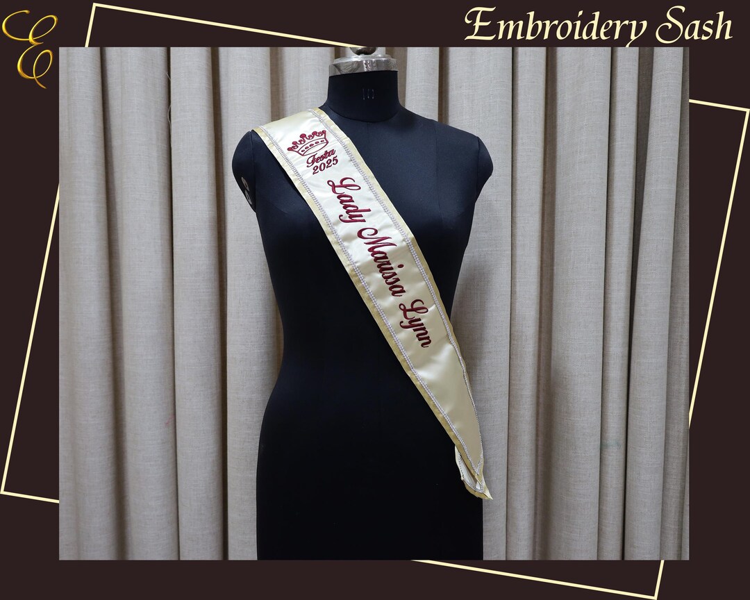 Customized Sash With Rhinestone | Embroidered Pageant Sash | Event ...
