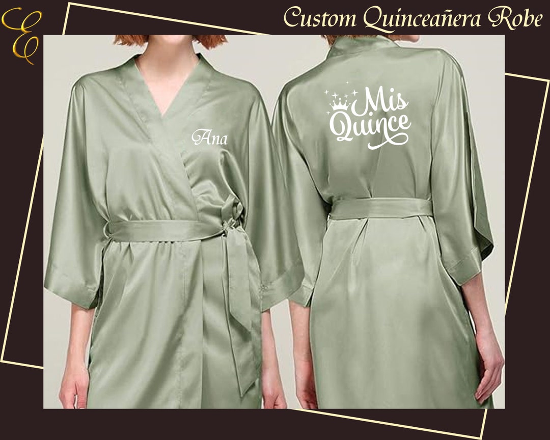 Personalized Quinceanera Robe Mis Quince Robes Quince Satin Robe ...