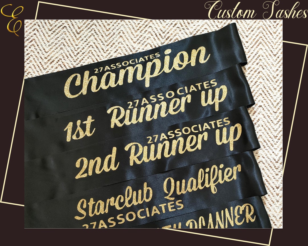 Winner Sash Runner up Sash Champion Sash Birthday Sash Bridesmaid Sash ...