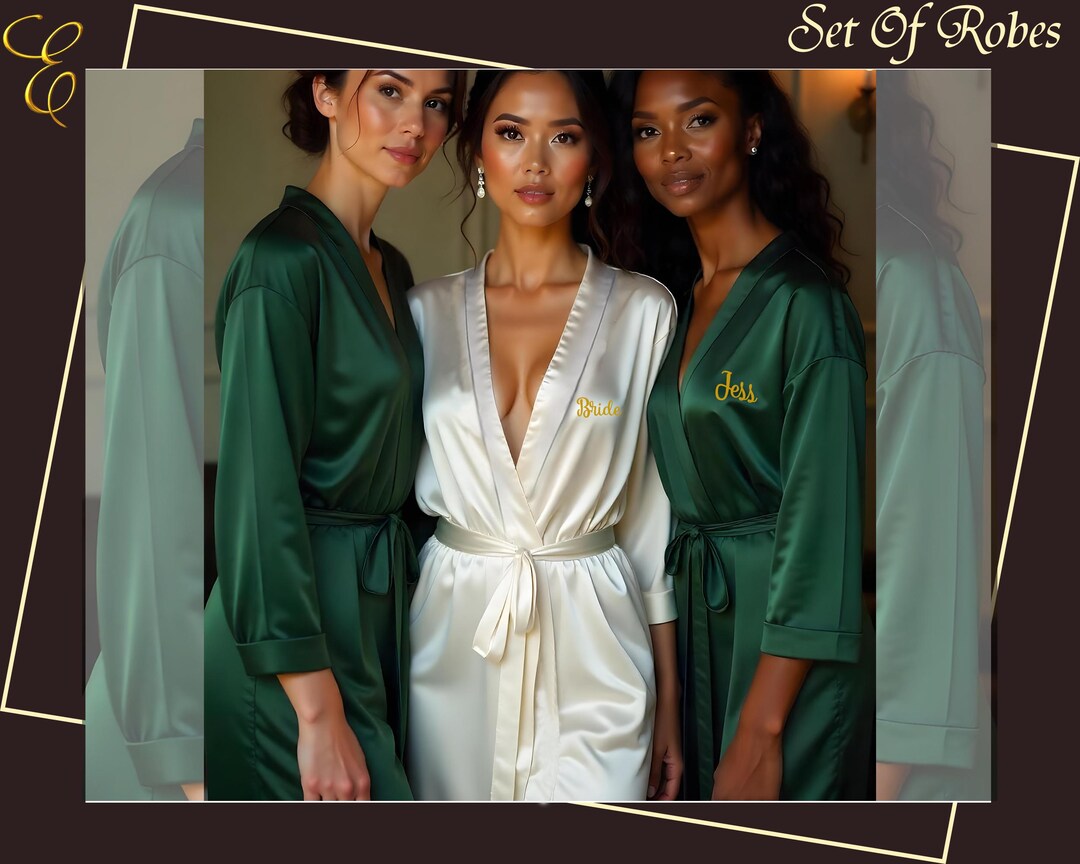 Customized Set of Robes Satin Robes Personalized Robes Bridal Robes ...