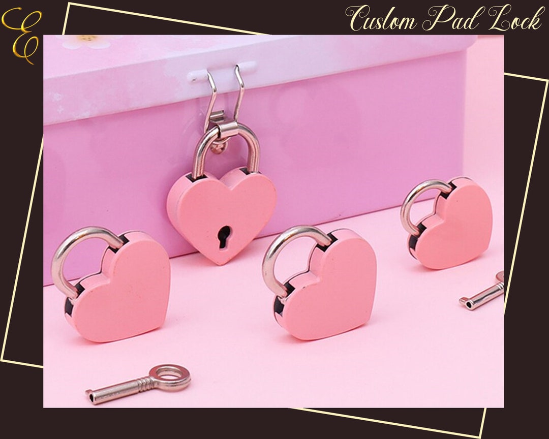 Heart Shaped Love Lock, Custom Engraved Padlock With Key,two Hearts ...