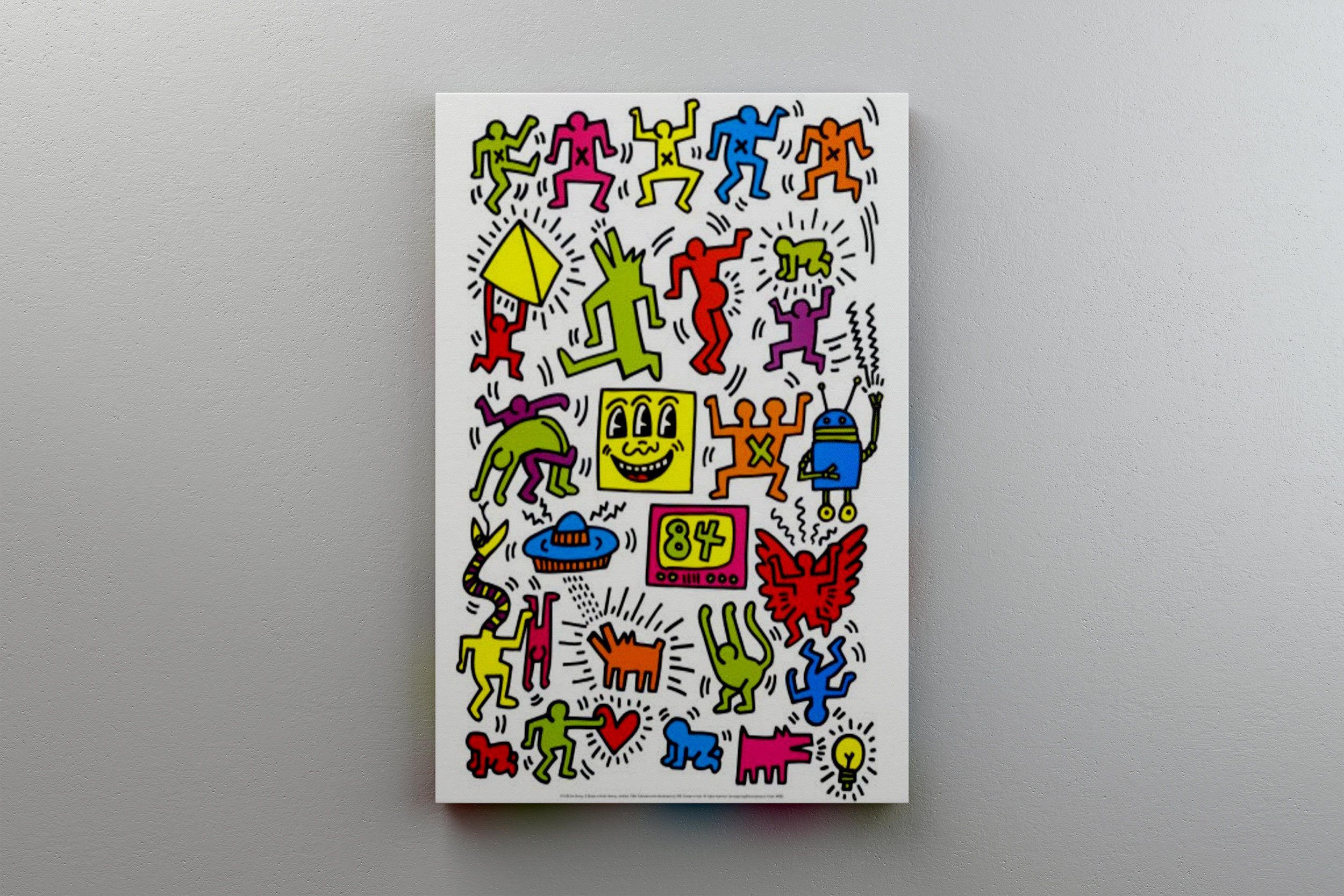 Keith Haring Decor, Keith Haring Contemporary Art Canvas Print, Framed ...