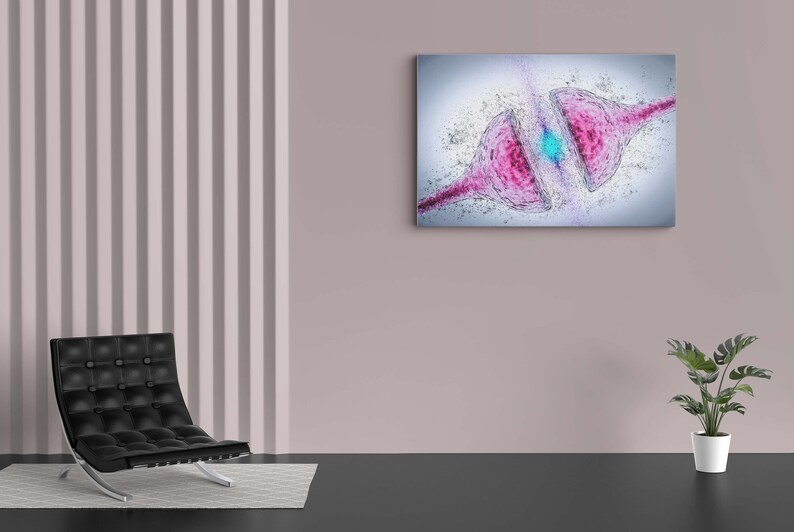 Synapse Receptor Brain Nerve Cell Science Art Anatomy Poster Watercolor ...