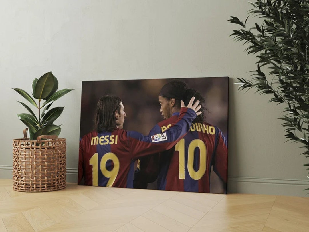 Messi Poster,ronaldinho and Messi Old Memories Canvas Wall Art,ronaldo ...