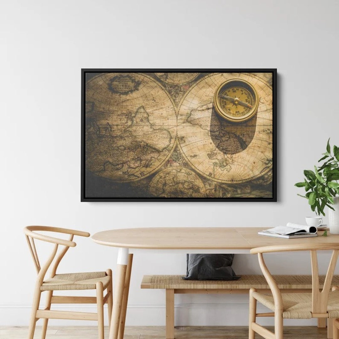 Map Wall Art, Nostalgia World Map, Vintage Map Printed, Old World Map ...