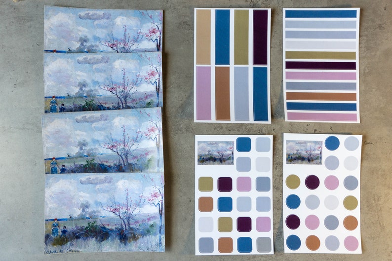 Aesthetic Color Palette Sticker Set & Glossy Classic Art - Etsy