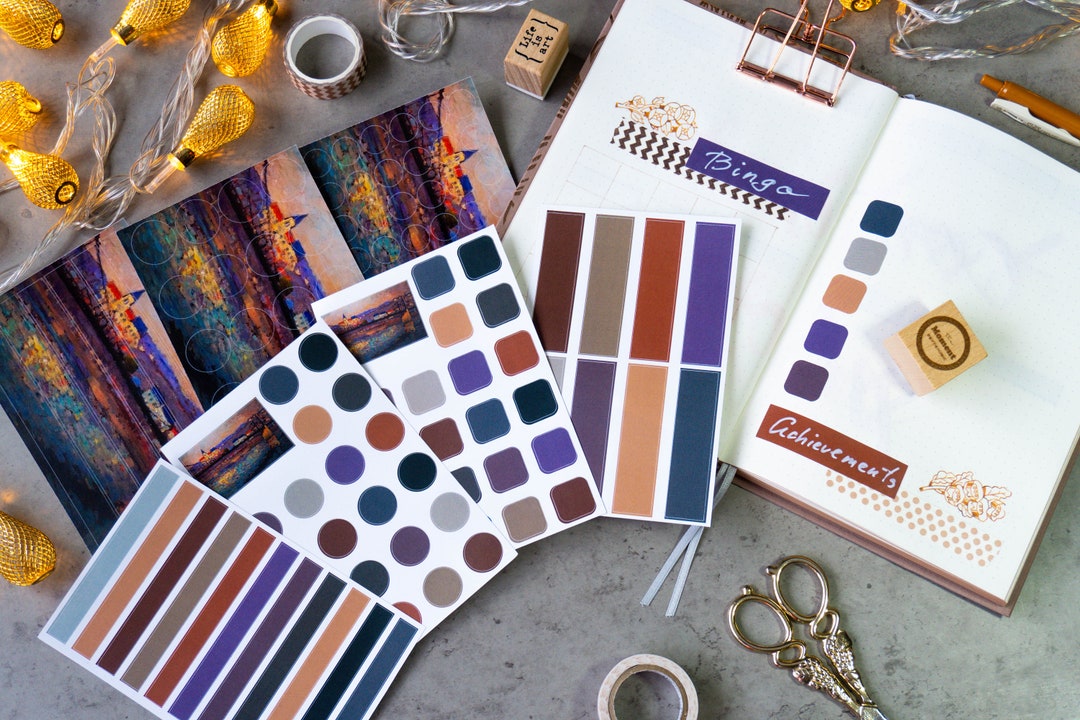 Aesthetic Color Palette Sticker Set & Glossy Classic Art Stationary for ...