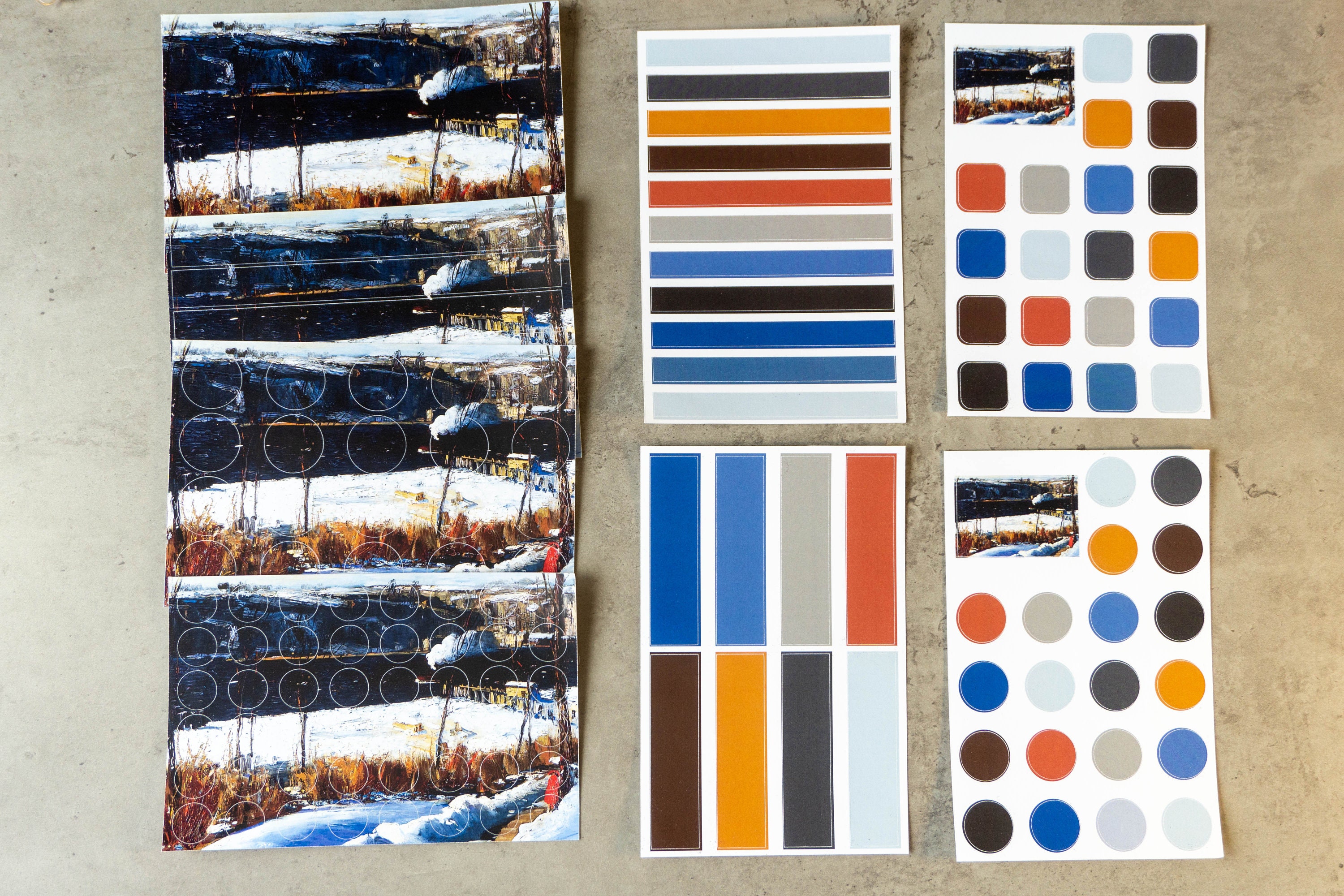 Aesthetic Color Palette Sticker Set & Glossy Classic Art Stationary for ...