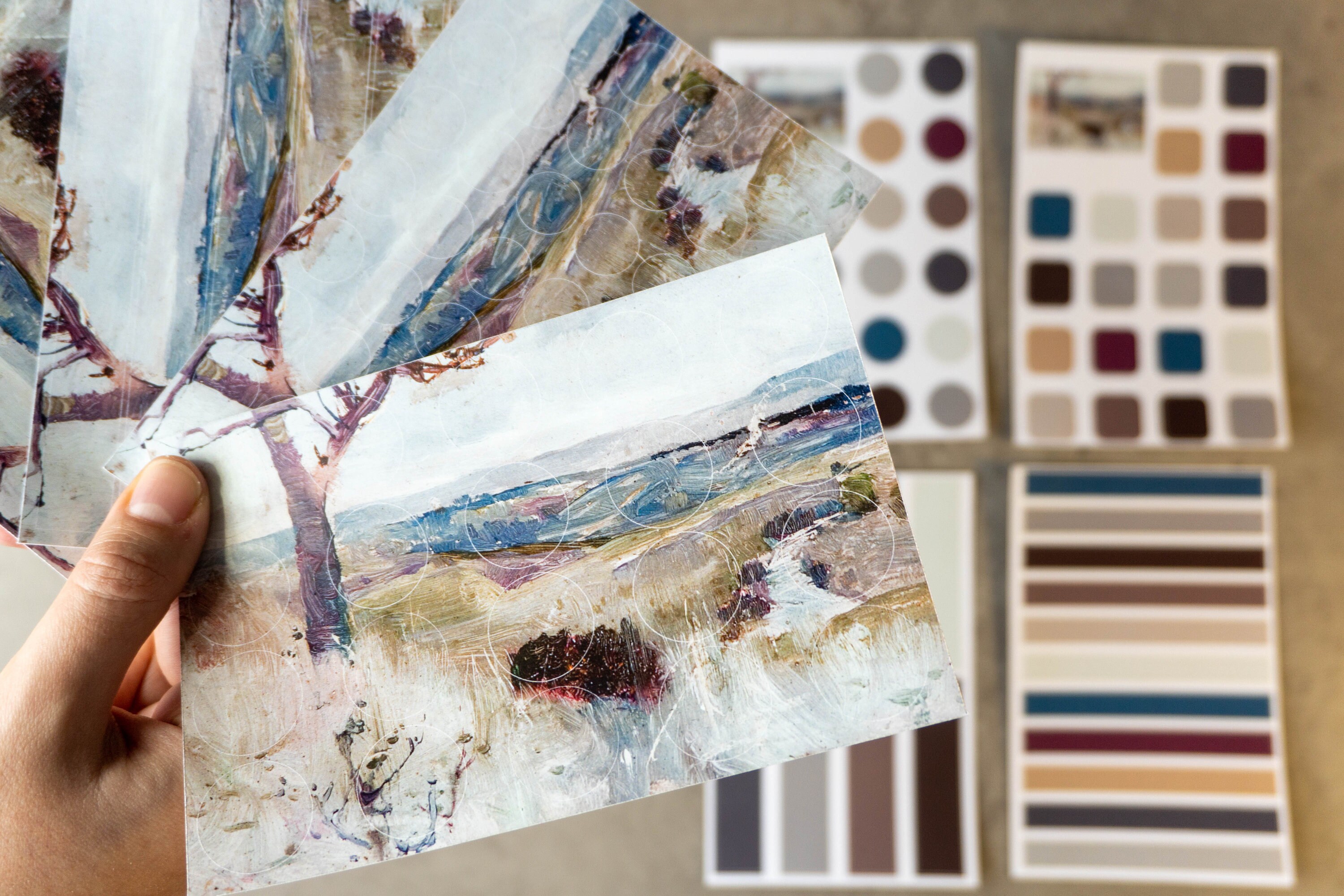 Aesthetic Color Palette Sticker Set & Glossy Classic Art Stationary for ...