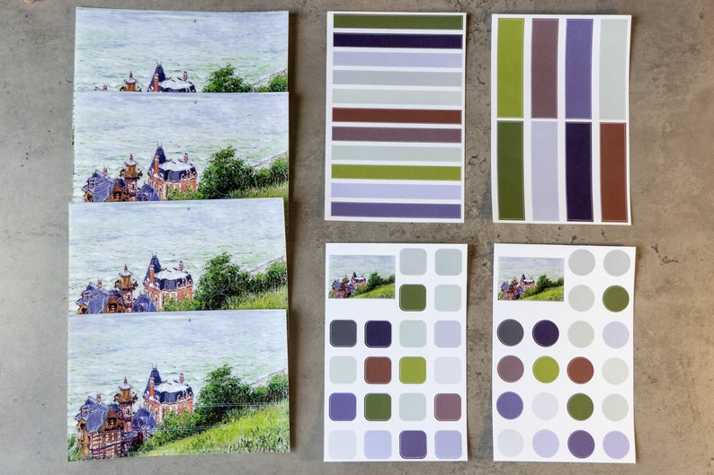 Aesthetic Color Palette Sticker Set & Glossy Classic Art Stationary for ...