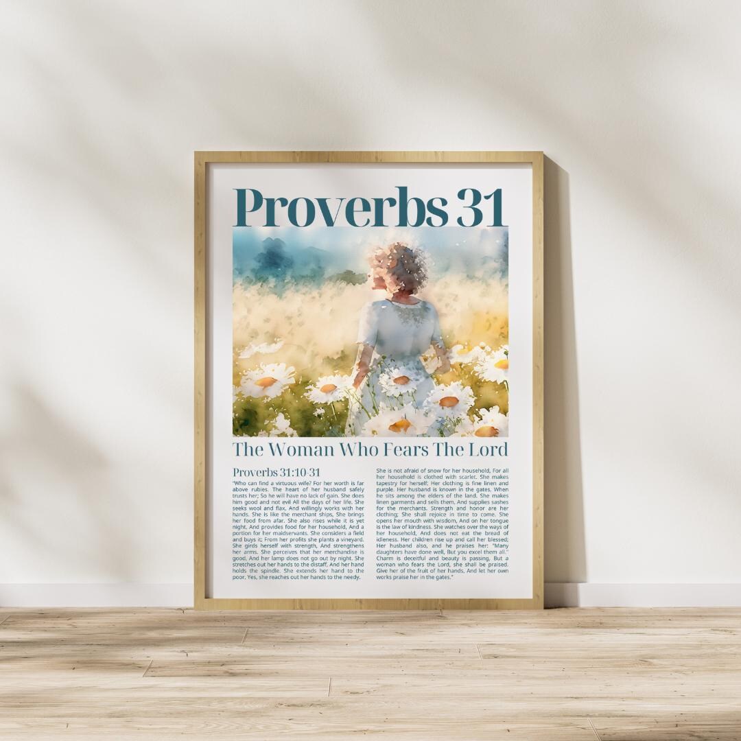 Proverbs 31 Poster | Digital Download | Christian Wall Art | Modern ...