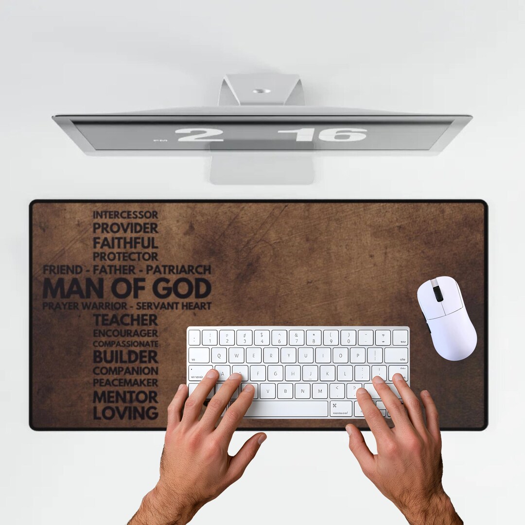 Man of God Desk Mat | Christian Faith Mouse Pad, Christmas Men's Gift ...