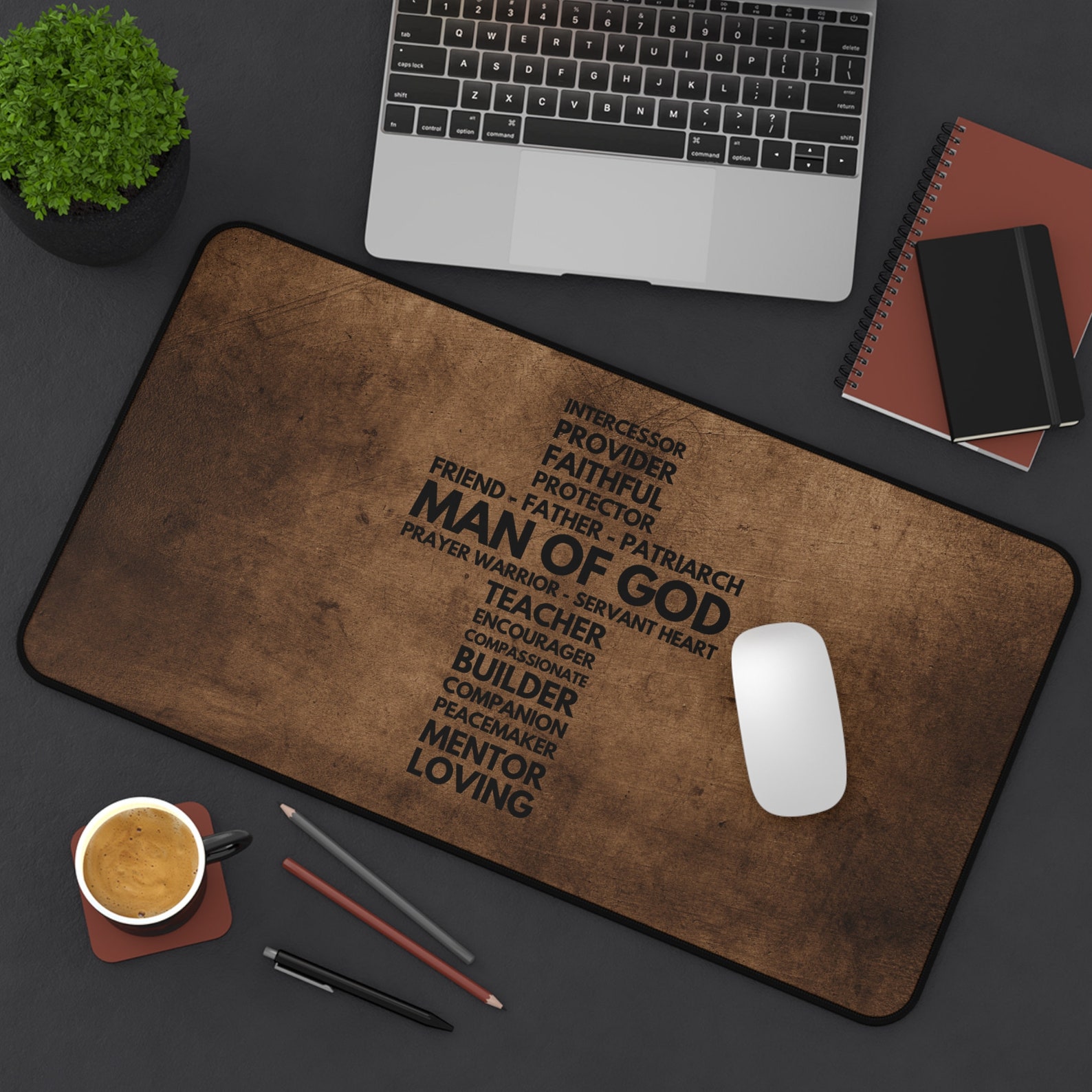 Christian Desk Mat - Man of God | Large Neoprene Desk Pad ...